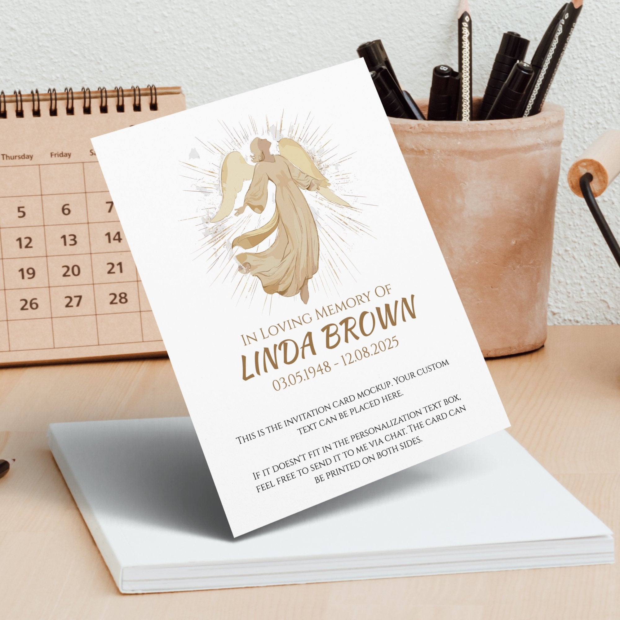 Personalized Memorial Invitation Card, In Loving Memory, Custom Funera ...